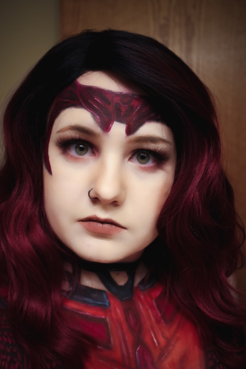 Marvel’s Scarlet Witch Body Paint - Mae Polzine